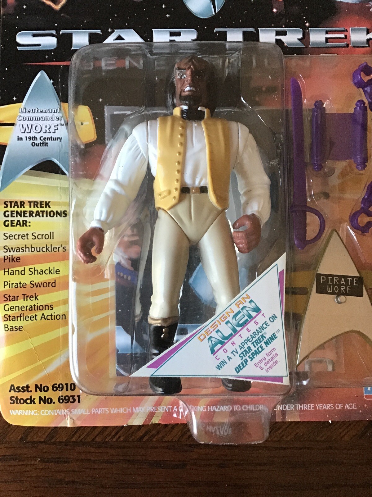 Playmates Toys Star Trek Generations Worf 19Th Century Action Figure ...