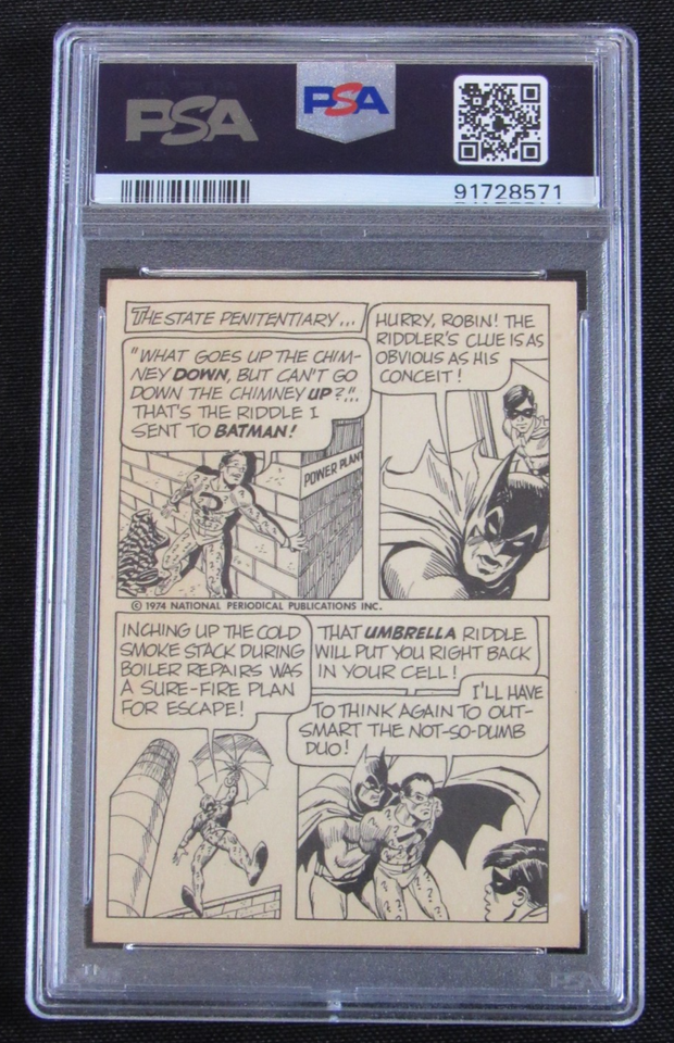 1974 Warner Bros DC National Periodical The Riddler Card Batman PSA 6 ...