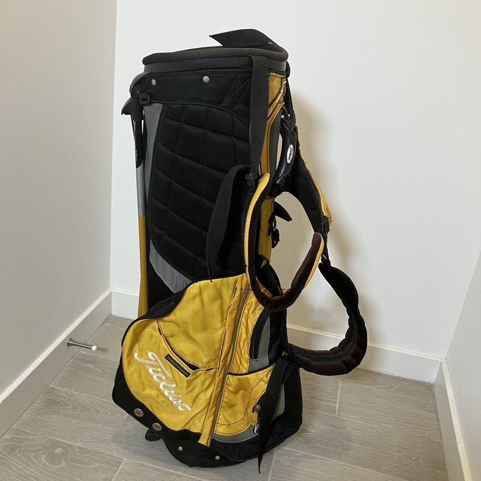 Vintage Titleist Yellow Stand Bag 4-Way Top Dual Strap Carry READ ...
