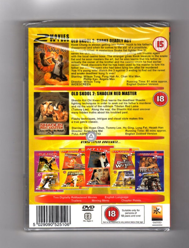 Snake Deadly Act / Shaolin Red Master (DVD) PAL FORMAT! REGION TWO! NEW ...