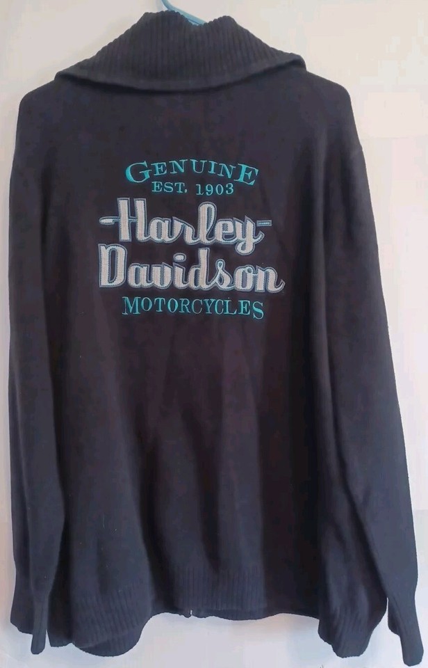 Harley Davidson Women's Black and Blue Jumper Size 3W | eBay