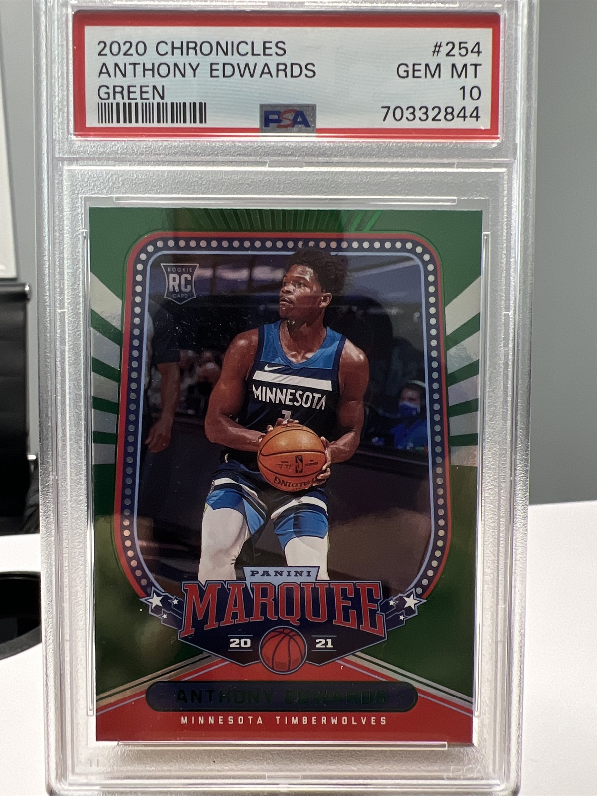 2020-21 Panini Chronicles - Marquee Green #254 Anthony Edwards (RC) for ...