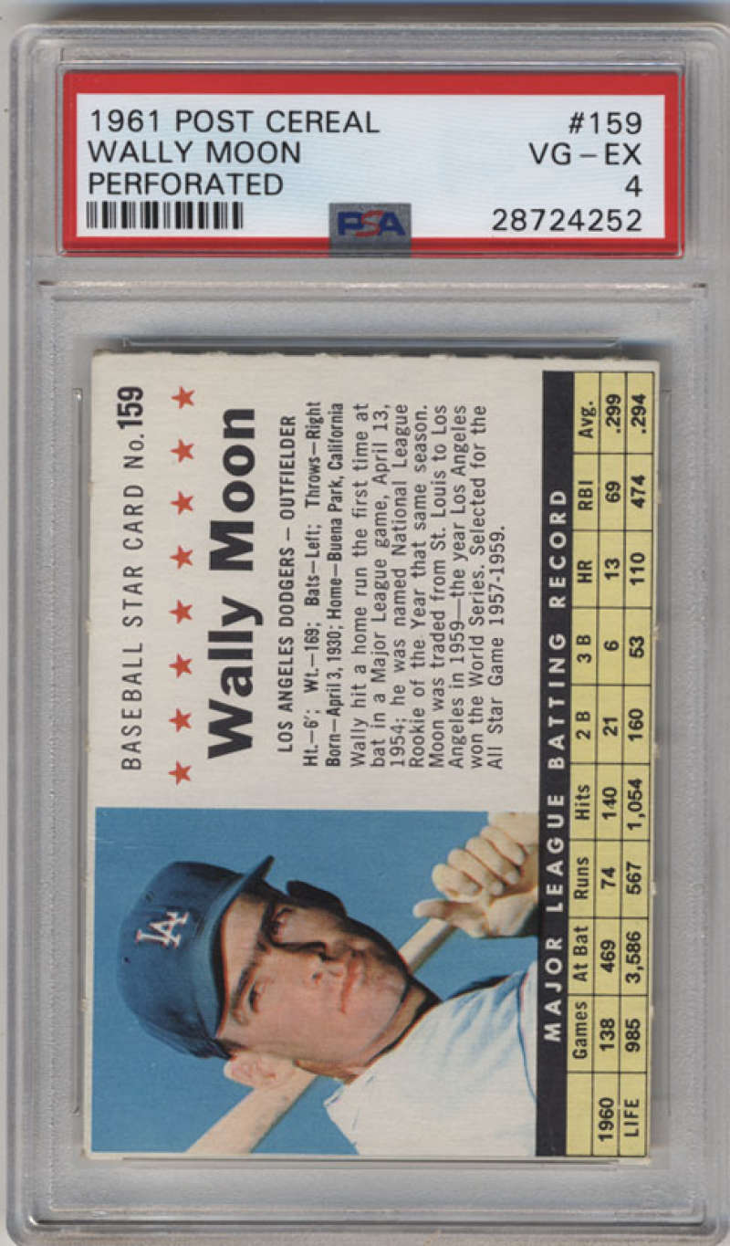 1961 Post - Perforated #159 Wally Moon for sale online | eBay