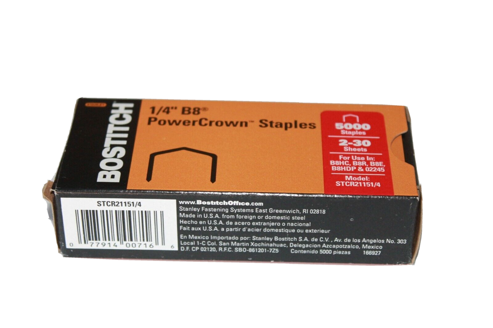 Bostitch B8 PowerCrown Premium Staples Full-strip as 4 Boxes for sale ...