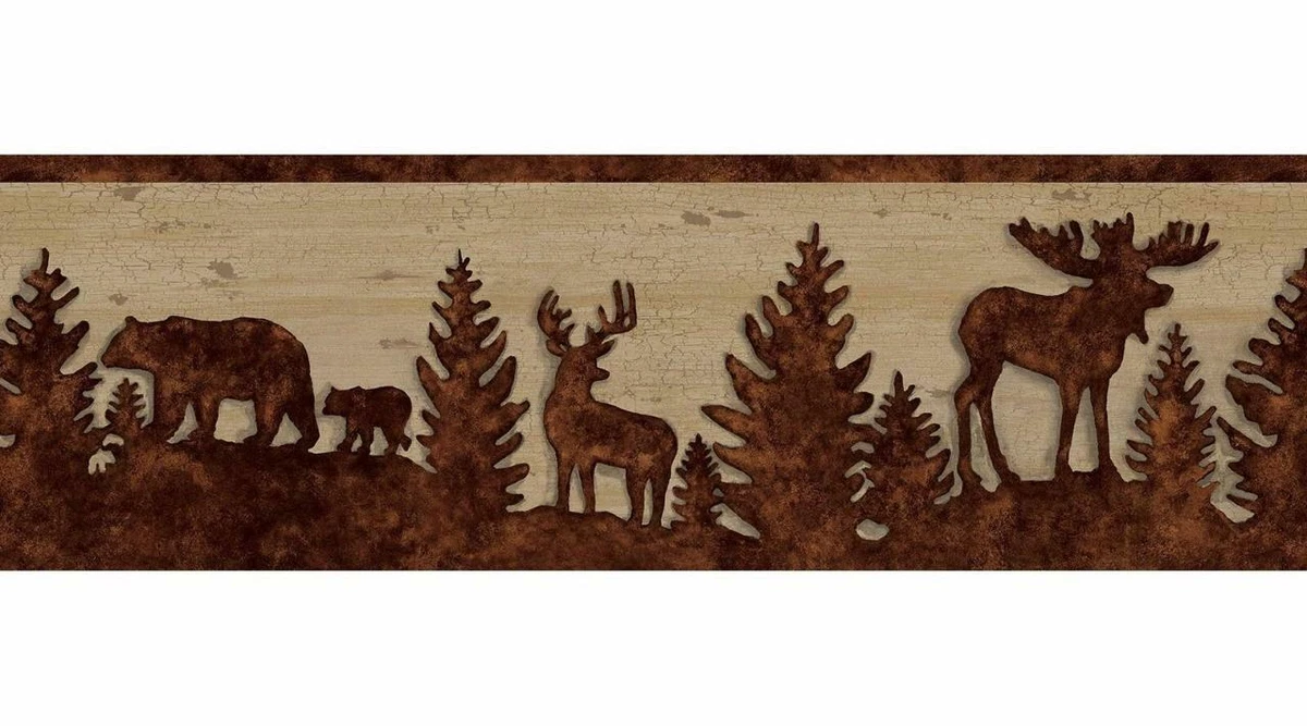 Moose Bathroom Border Wallpaper