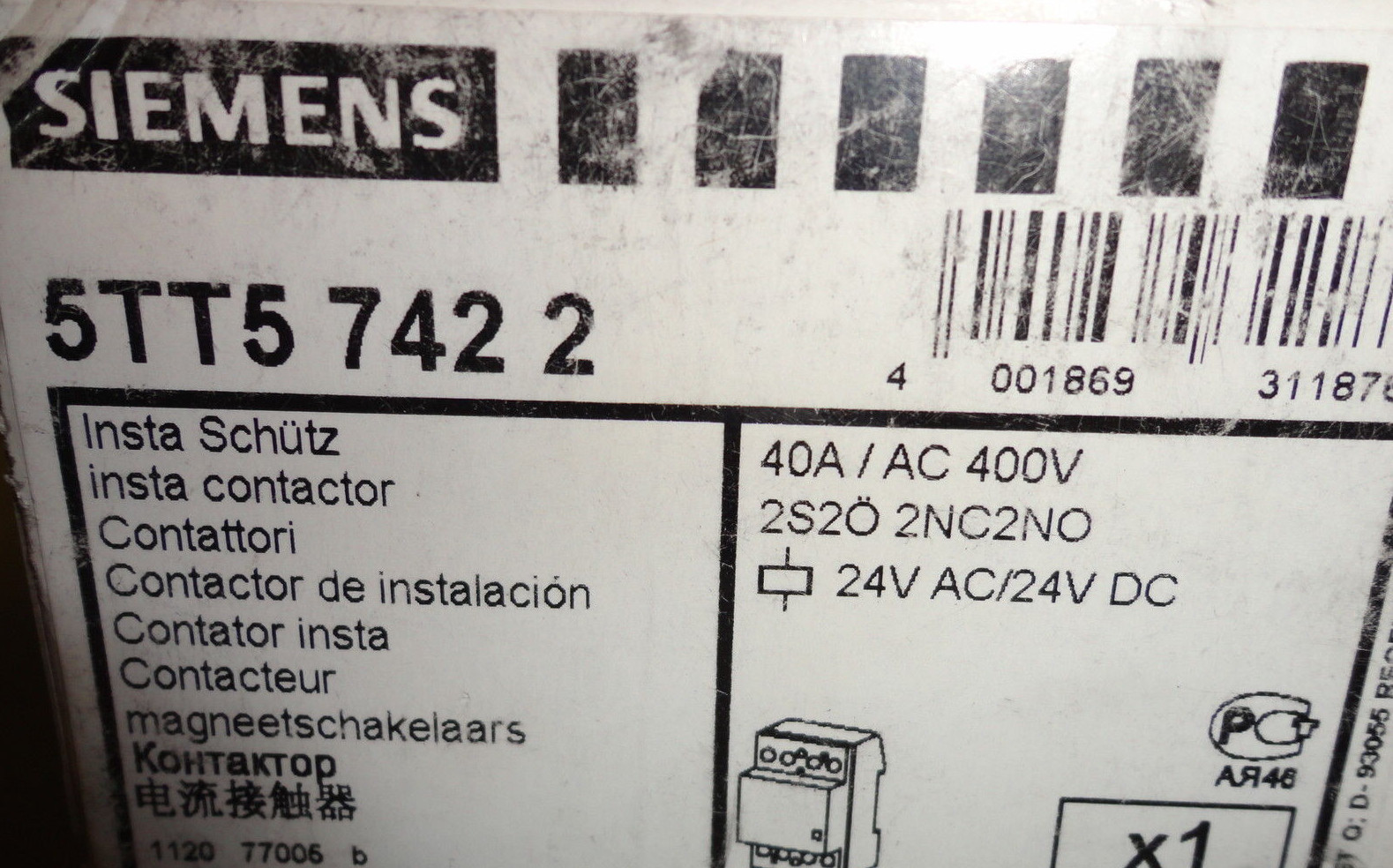 Siemens 5TT5 742 2 Contactor 5TT57422 2NC 2N0 New | eBay