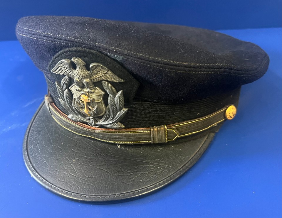 US MARITIME SERVICE OFFICER’S VISOR CAP W/ CAP BADGE | eBay