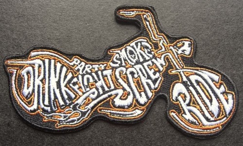 SMOKE DRINK SCREW PARTY SEW ON BIKER MOTORCYCLE PATCH | eBay