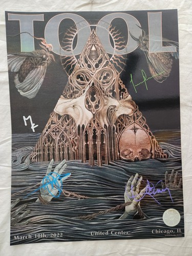 TOOL Poster CHICAGO 2022 BAND SIGNED - Alex Reisfar Artwork - MINT - 3 ...