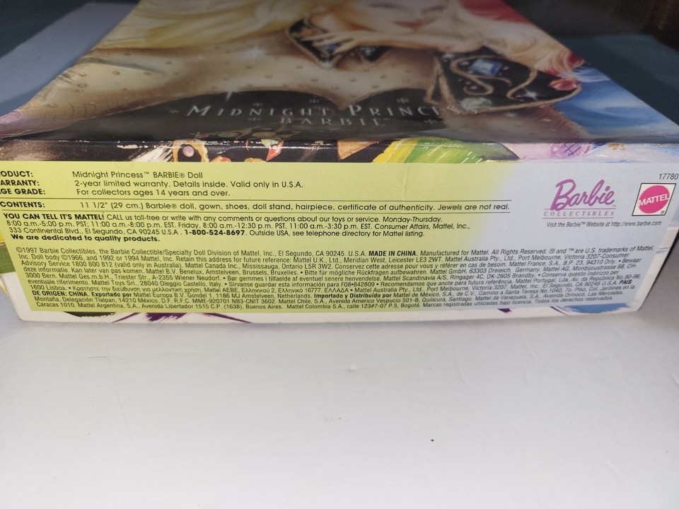 Barbie Midnight Princess Doll Winter Princess Collection 1997 Mattel ...