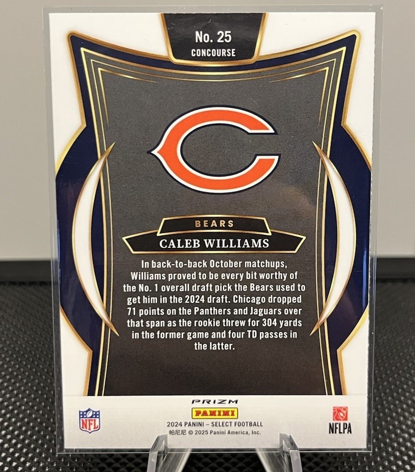 2024 Panini Select Caleb Williams Chicago Bears Rookie Prizm Concourse ...
