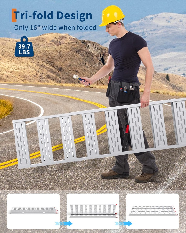 Ramps for Pickup Trucks Tri-Fold Aluminum Motorcycle Loading Ramps 1500 ...