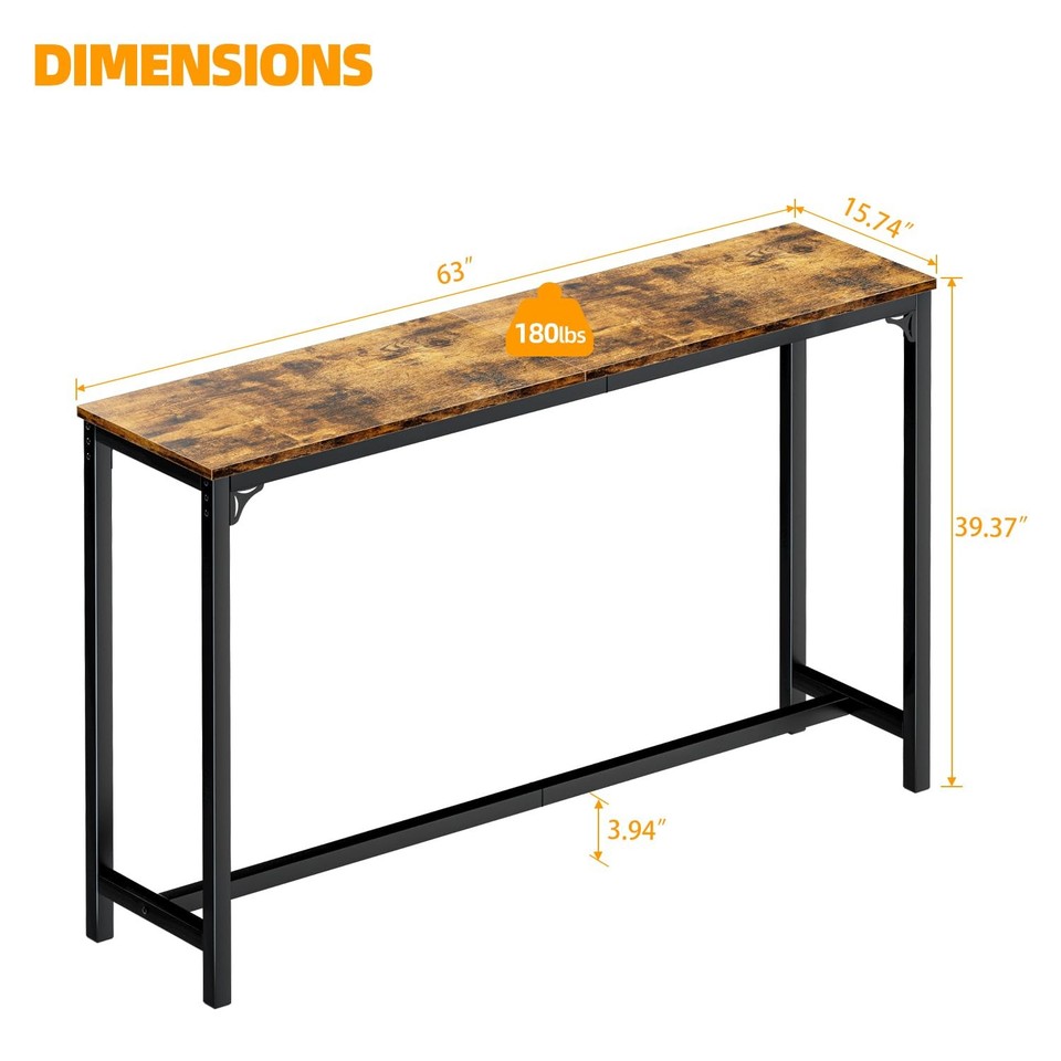 63" Bar Table, Bar Height Pub Table, Counter Height Bar Table ...