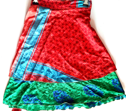 Jupes vintage Sari Magic Wrap multicolores jupe hippie bohème mini-jupe ...