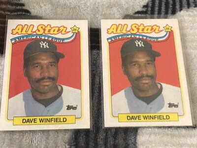 1989 Topps All Star Dave Winfield card #407 New York Yankees Baseball ...
