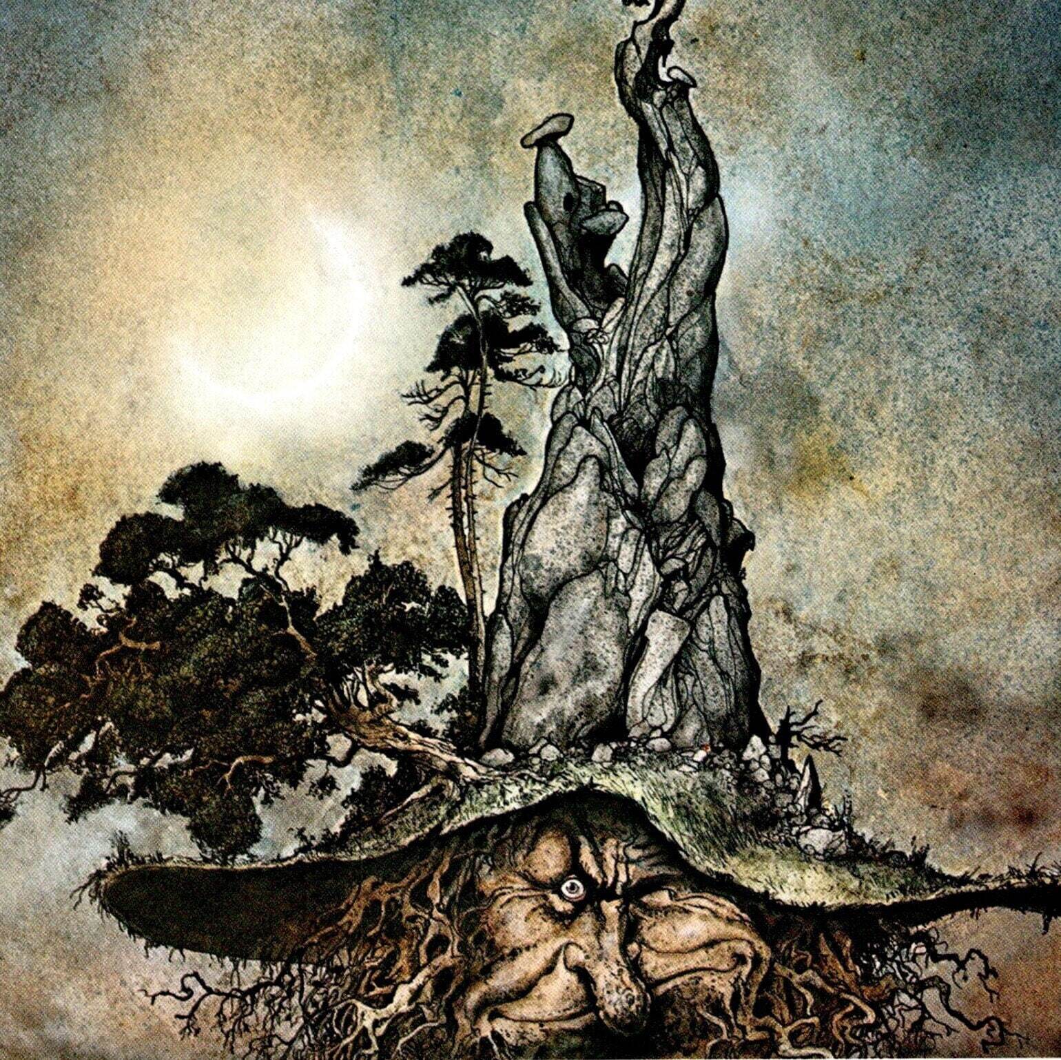 Vintage fantasy art book page Brian Froud "The Mountain" unpublished ...