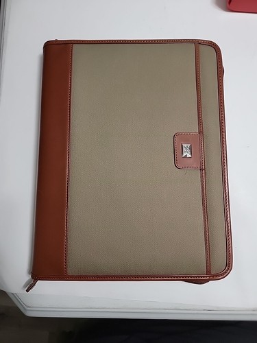 Cutter & Buck Canvas & Leather Portfolio /Organizer, Zippered Closure ...