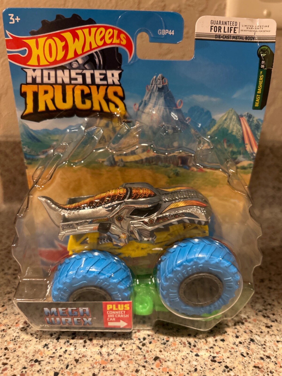 MEGA WREX DINOSAUR T-REX W/ CRUSHABLE CAR MONSTER TRUCKS HOT WHEELS ...