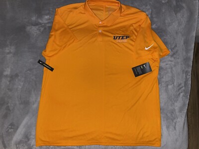 Nike Dri Fit UTEP Miners Athletics Polo Orange Mens XL | eBay