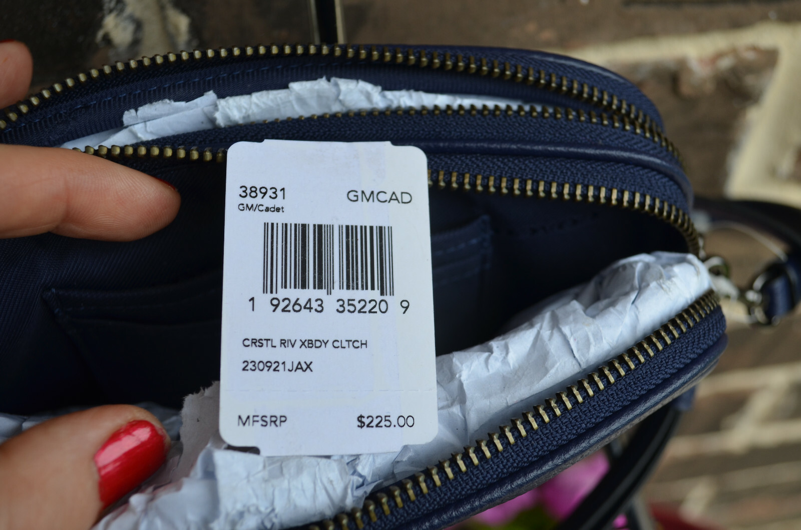 NWT $225 COACH 38931 SADIE CRYSTAL RIVETS CROSSBODY CLUTCH Cadet blue ...