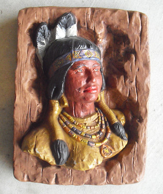 Large Vintage Ceramic Indian Woman Head Bust Wall Hanging 14" Tall | eBay