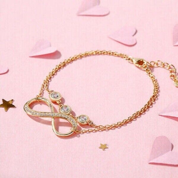 1.50Ct Round Cut Diamond Double Layer Infinity Bracelet 14K Yellow Gold Finish | eBay