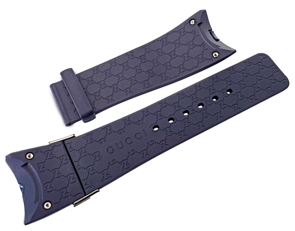 Authentic Gucci Replacement Navy Rubber 26mm Watch Band Gucci Digital ...