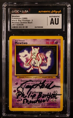 Jay Goede Mewtwo 1999 Pokemon Black Star Promo On Card Auto CGC ...