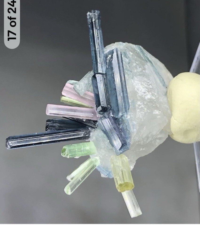 Rare Colors Tourmaline Crystal Cluster Natural Rubellite Gemstone ...