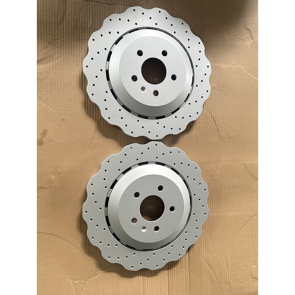 2pcs For Audi A6 RS6 C7 4G Rear Drilled Wavy Brake Discs 356mm ...