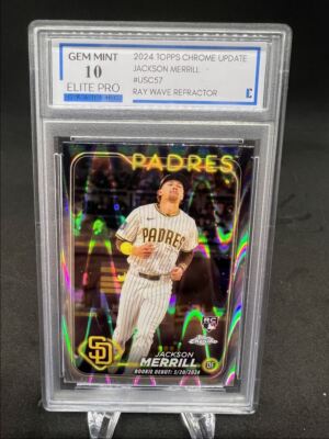 2024 Topps Chrome Update RAY WAVE Jackson Merrill Padres RC GEM MINT 10 ...