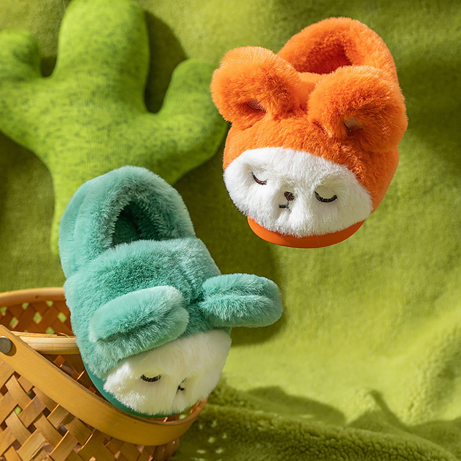 1 Pair Indoor Slippers Low Noise Non-slip Cartoon Unique Children ...