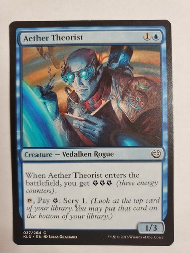 MTG Magic The Gathering Card Aether Theorist Creature Vedalken Rogue ...