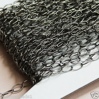 10ft of Gunmetal black Drawn Cable Chain 3.9x7mm | eBay