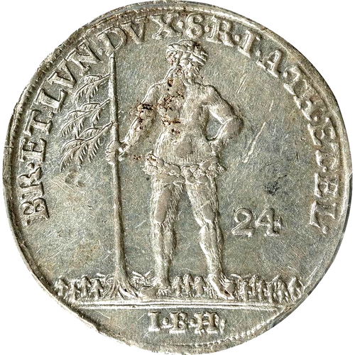 1758 IBH German States Brunswick Luneburg Wildman 2/3 Taler, 24 MG ...