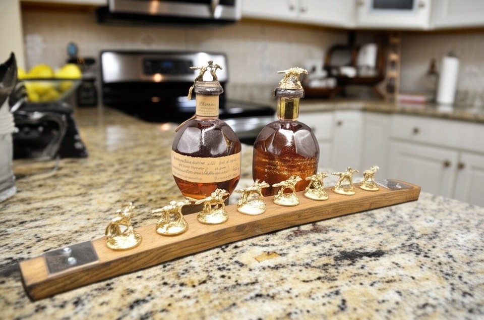 Blanton's Bourbon Cork Display Solid Oak with Metal, Blantons, Barrel ...