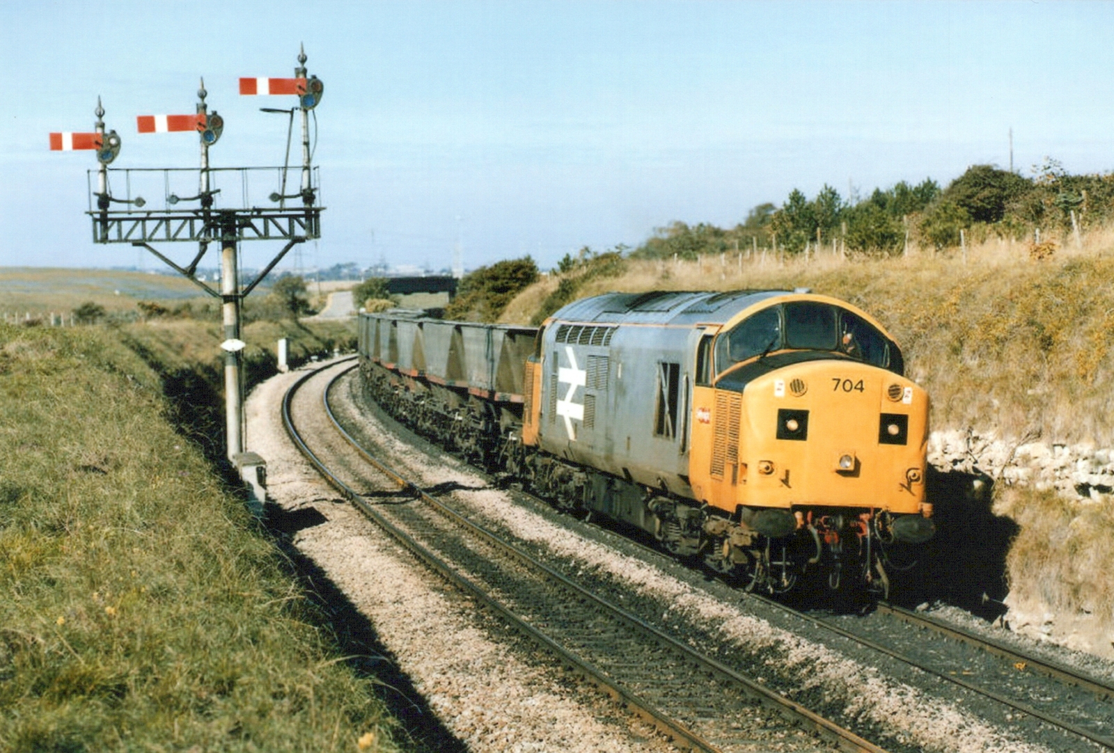 Photo Railway 6x4 Class 37 37704 MGR Train at Aberthan 28/9/1990 | eBay UK