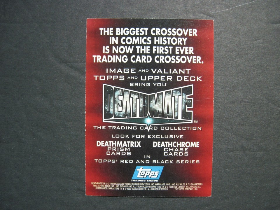 DEATHMATE PROMO CARD Crossover TOPPS IMAGE & UPPER DECK VALIANT 1993 | eBay