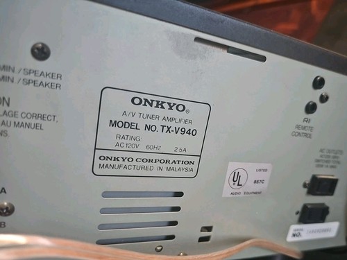 Onkyo TX-V940 Stereo AM/FM Radio Audio Video A/V Tuner Amplifier In ...