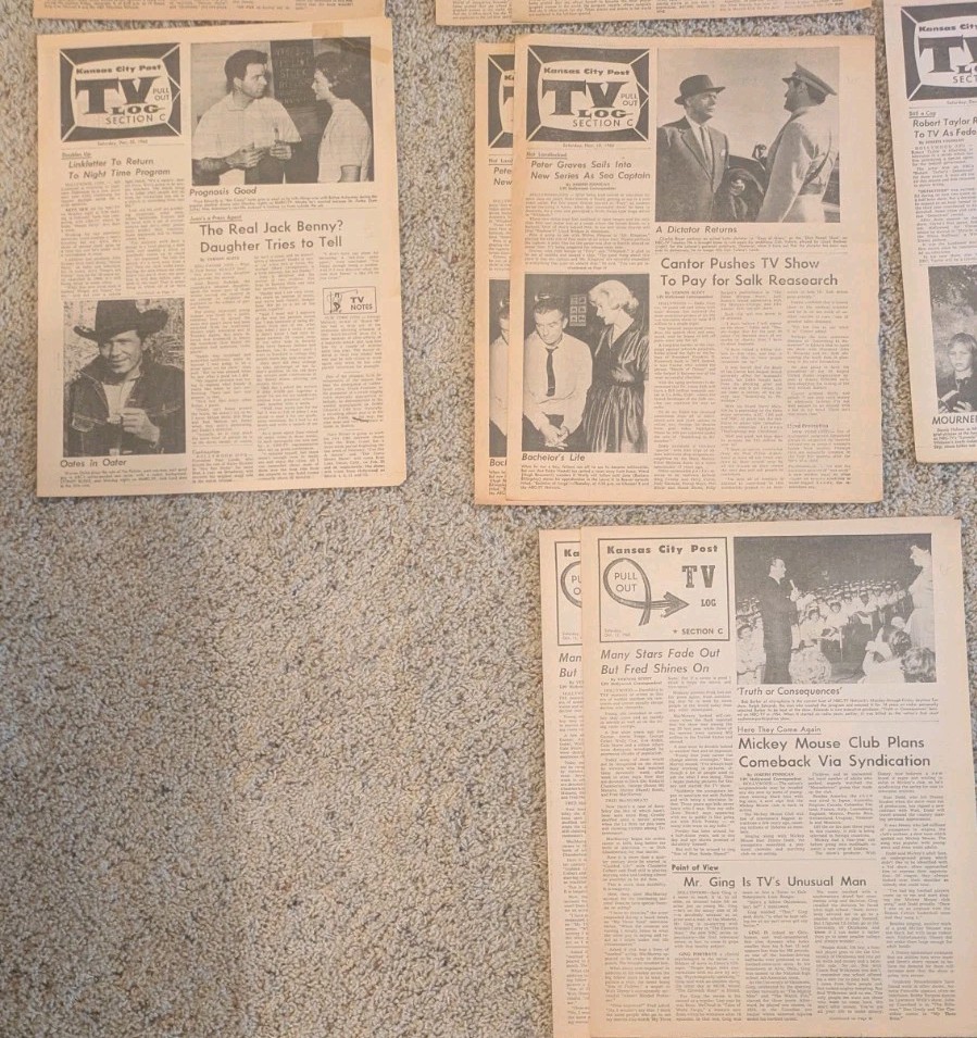 Vintage Lot of 23 Issues 1962 Kansas City Post TV Log Newspapers | eBay