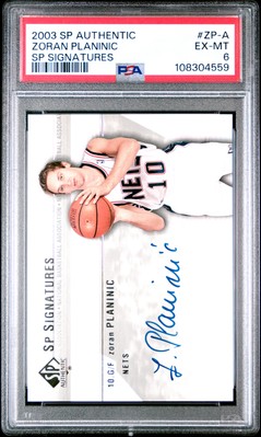 2003 UPPER DECK SP AUTHENTIC SP SIGNATURES #ZP-A ZORAN PLANINIC PSA 6 ...