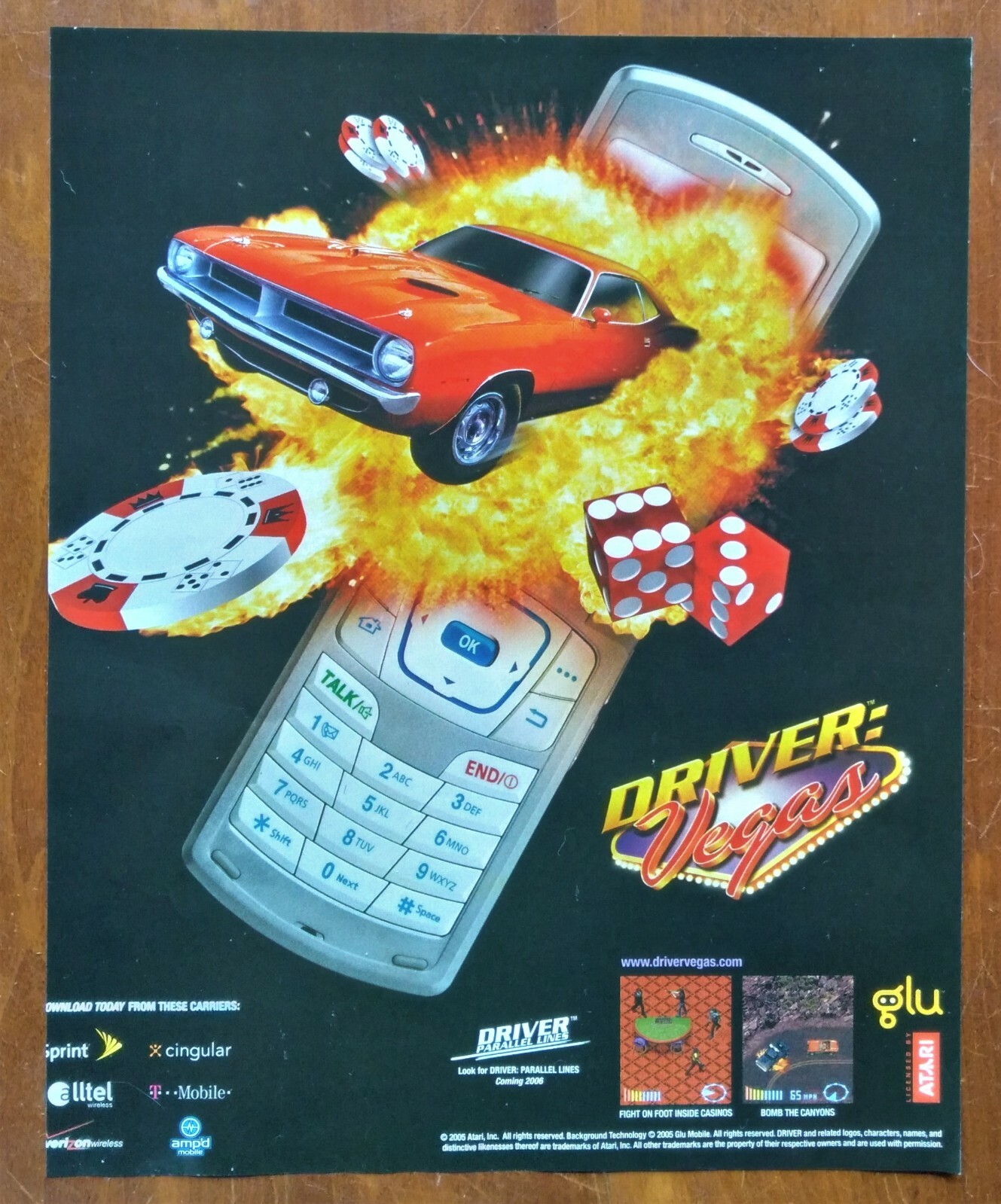 Driver: Vegas Parallel Lines Mobile 2005 Vintage Print Ad/Poster ...