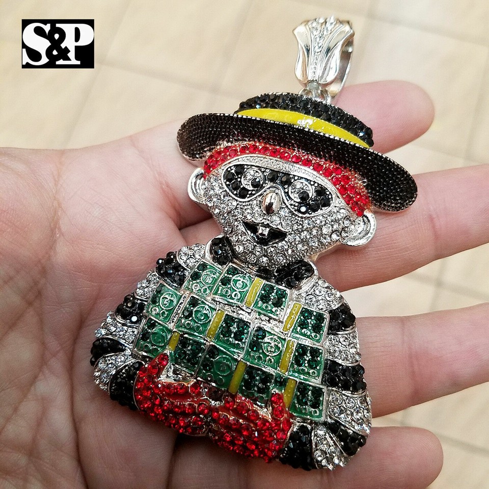 Hip Hop Large Money Gang pendant & 18" Full Iced Cuban Choker Chain ...