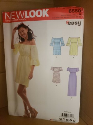 New Look 6550 Misses Dress Sewing Pattern Size A (8-20) Uncut New | eBay