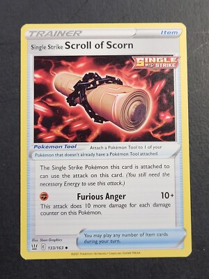 Pokemon Battle Styles Single Strike Scroll Of Scorn Trainer Uncommon ...