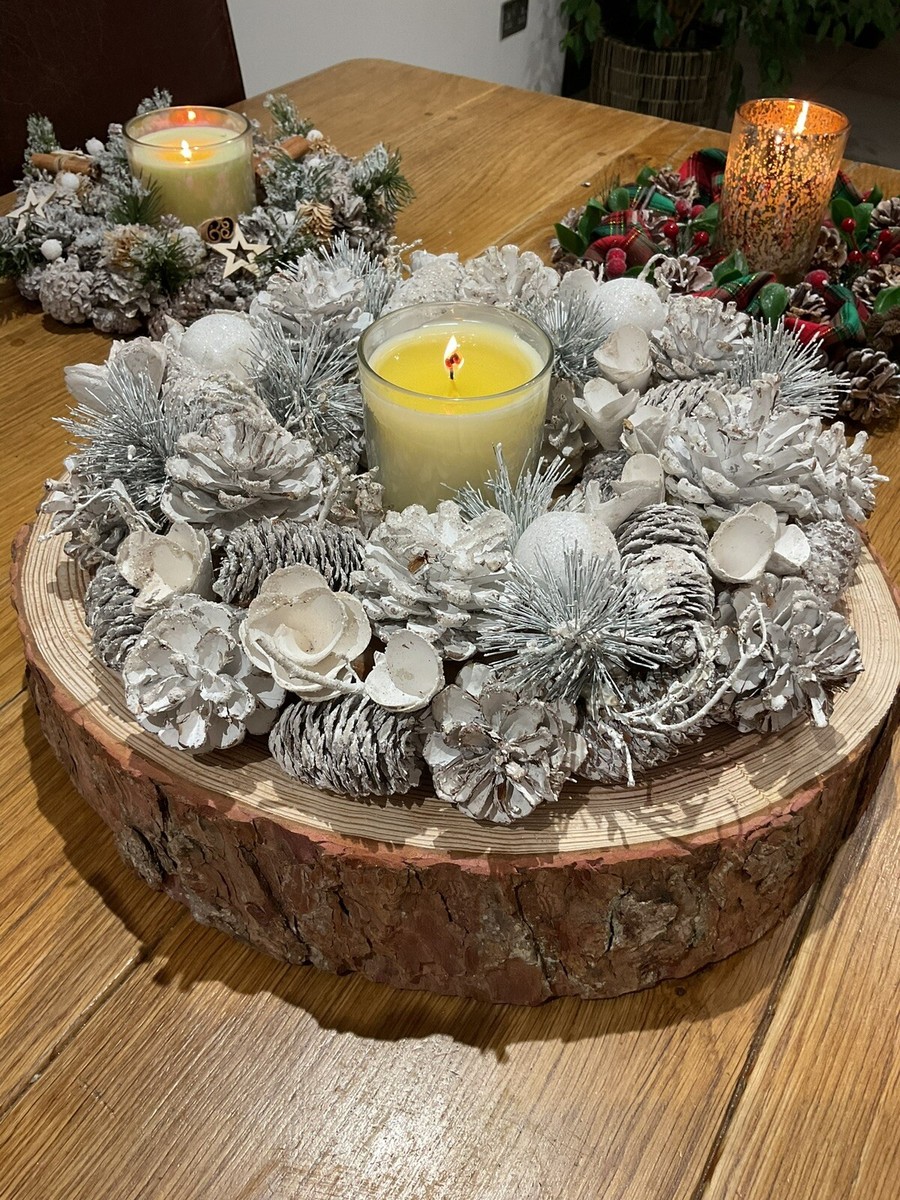 Christmas Centerpiece Made From Logs Christmas Log Creations