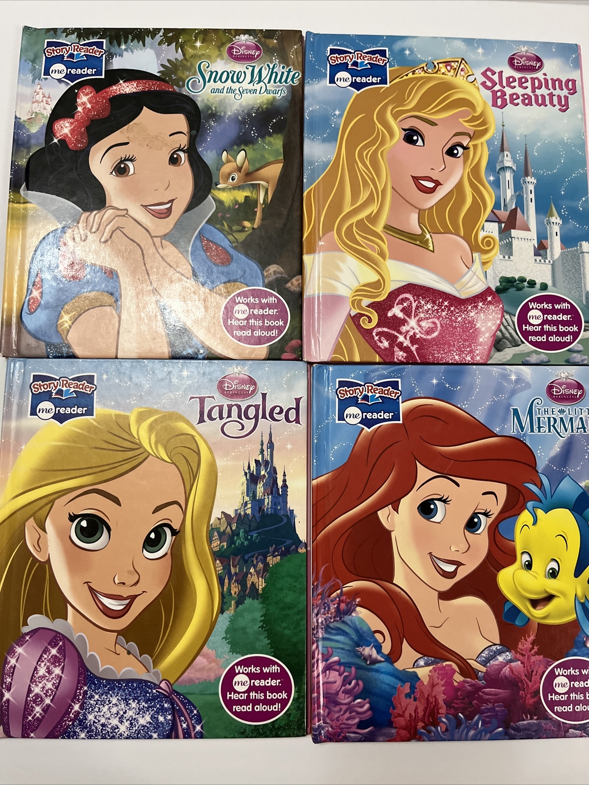 Lot Of 4 Disney ME READER 8 Hardback Books Little Mermaid Aladdin Books ...