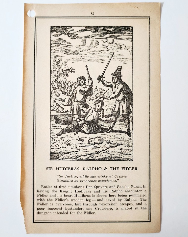 Sir Hudibras Ralpho Fidler 1965 Almanac Samuel Butler Poem Ephemera ...