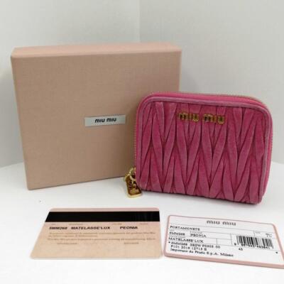 miumiu round zipper coin case pink | eBay