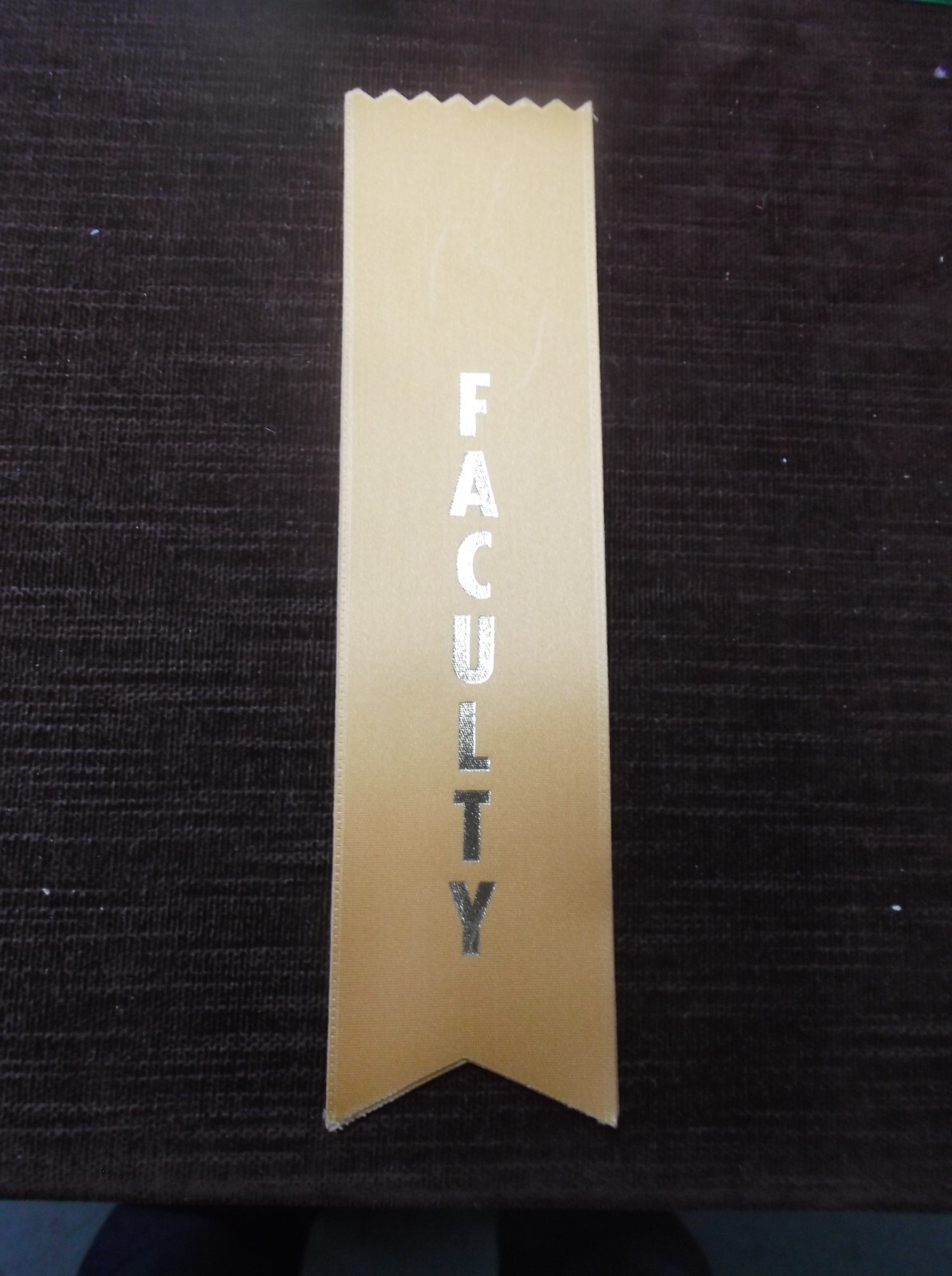 FACULTY yellow ribbon with gold foil letters lot of 7 | eBay